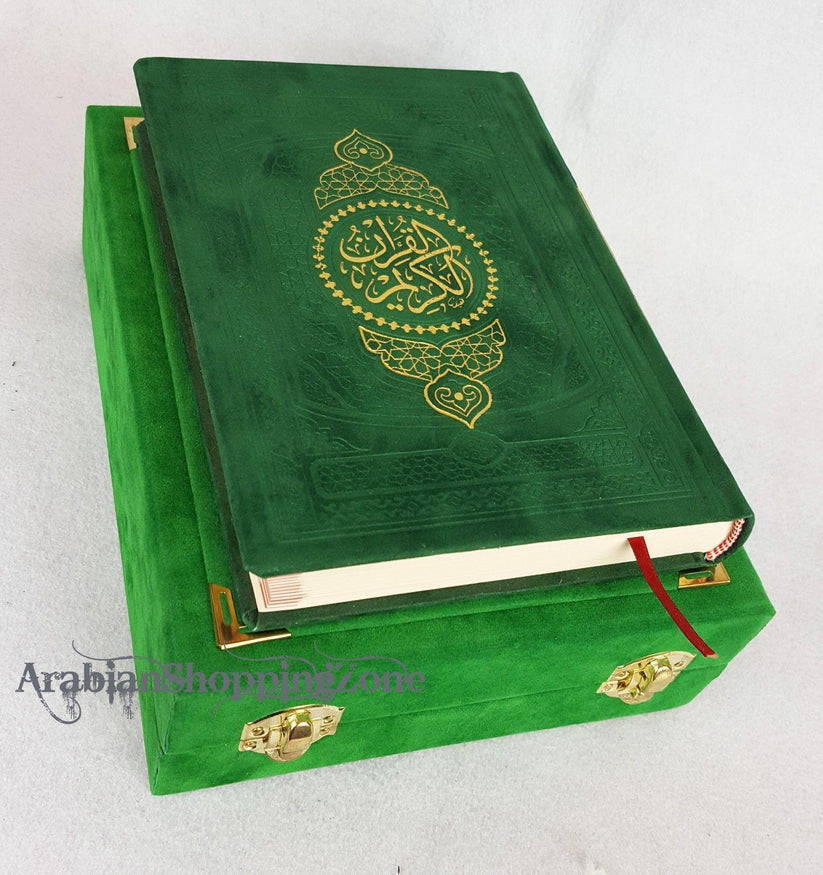 Velvet Quran Gift Box with Uthmani Script – Arabian Shopping Zone